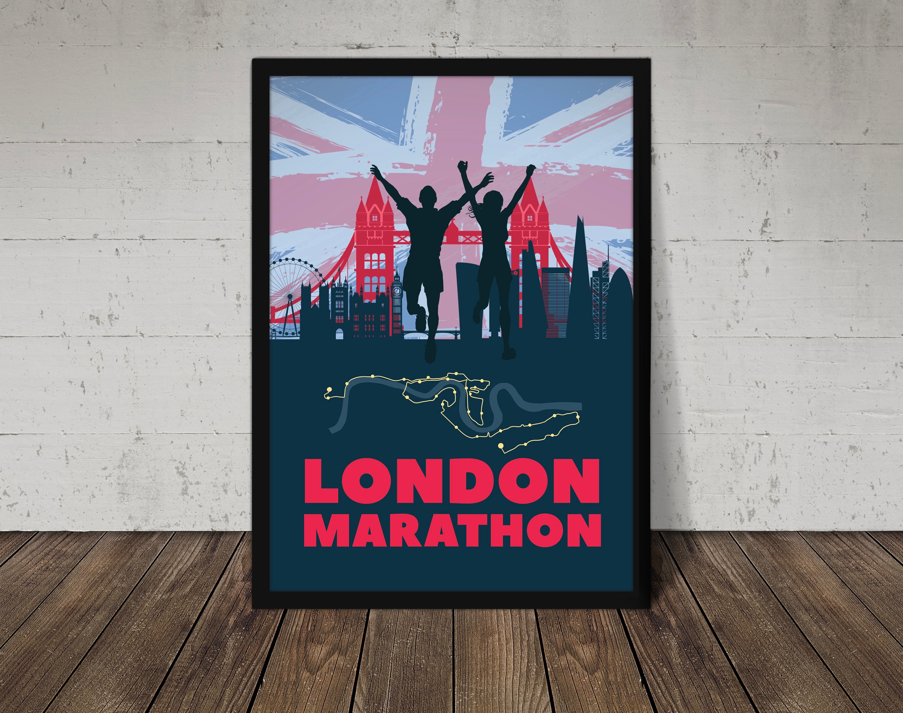 Personalised London Marathon Print gift for Marathon Runner | Etsy