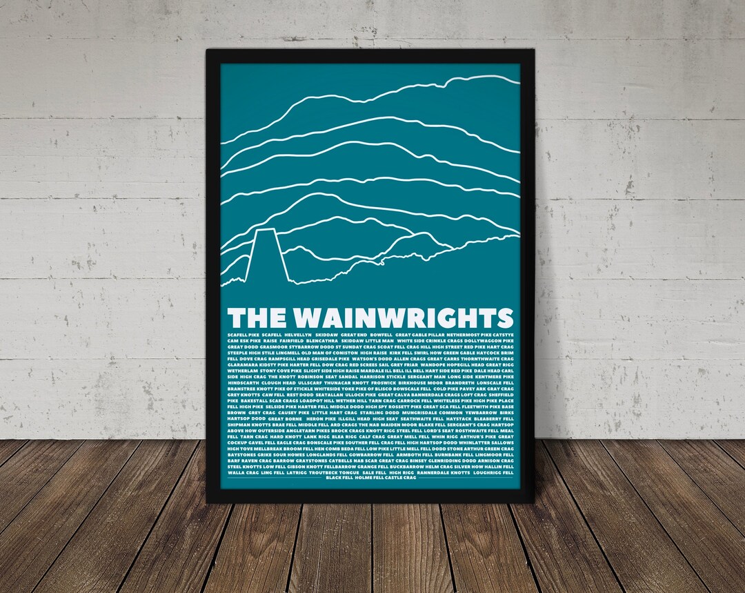 Wainwrights Print Lake District Colourful Wall Art Poster Lake District ...