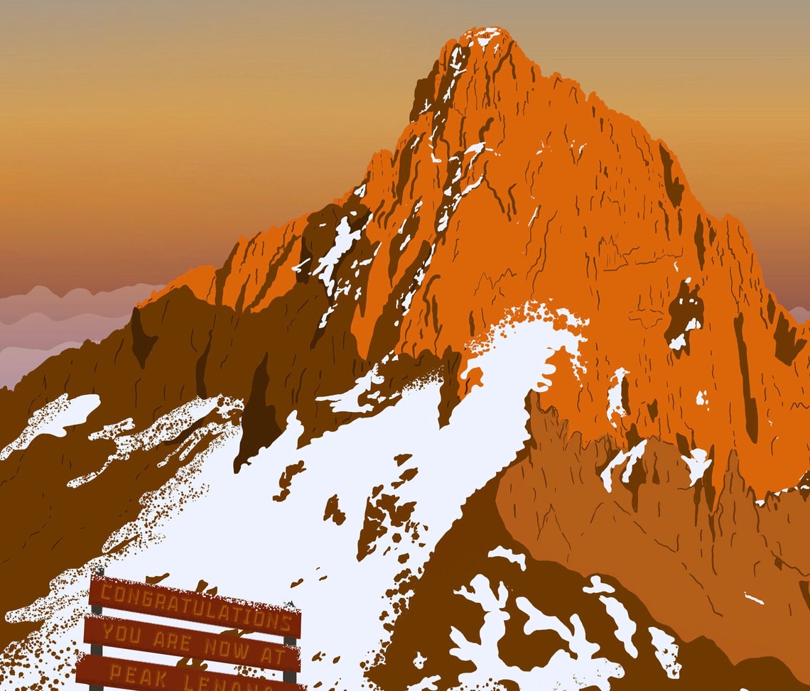 Mount Kenya Print - Mountain Poster - Gift for Hiker, Climber ...