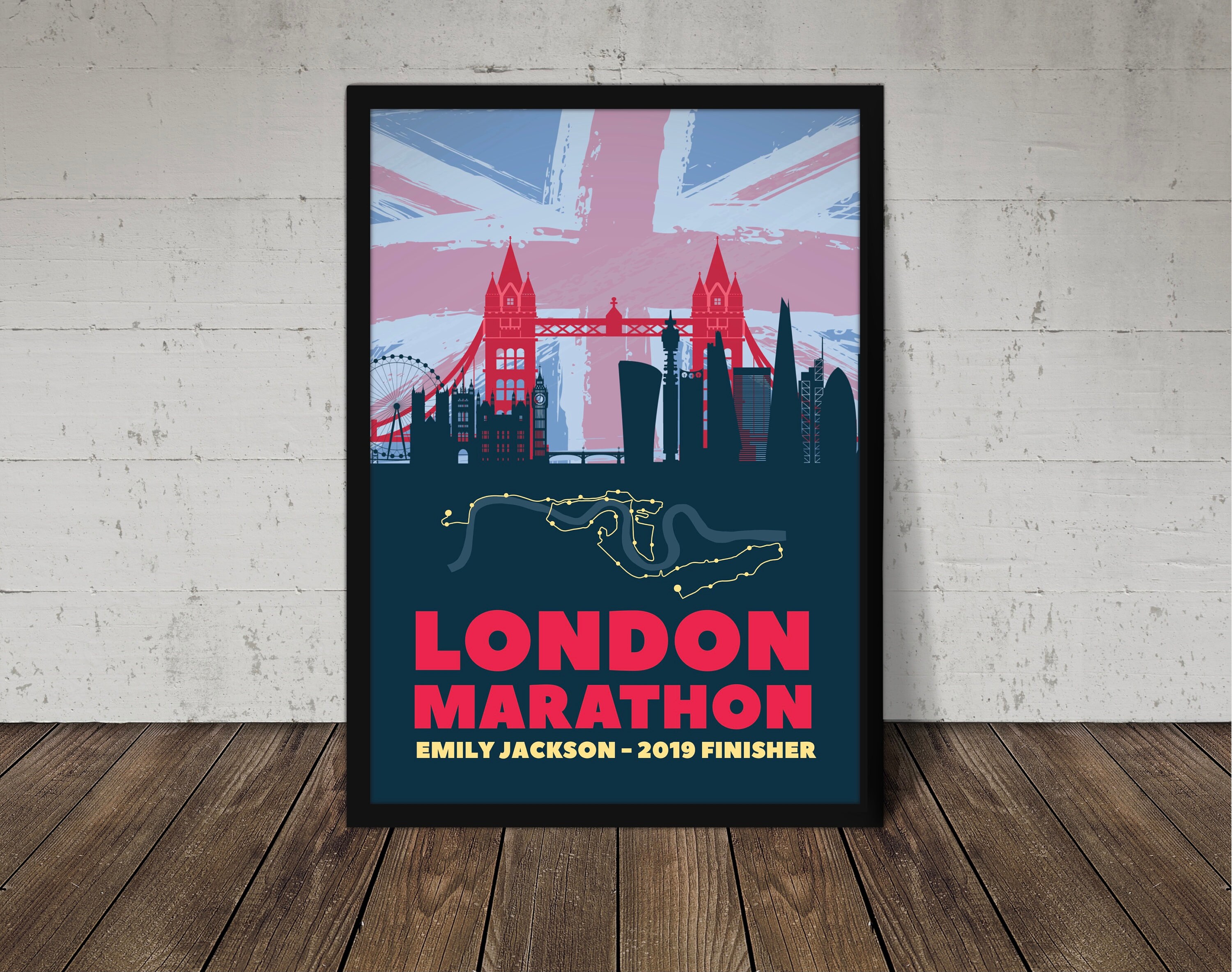 Personalised London Marathon Print gift for Marathon Runner | Etsy