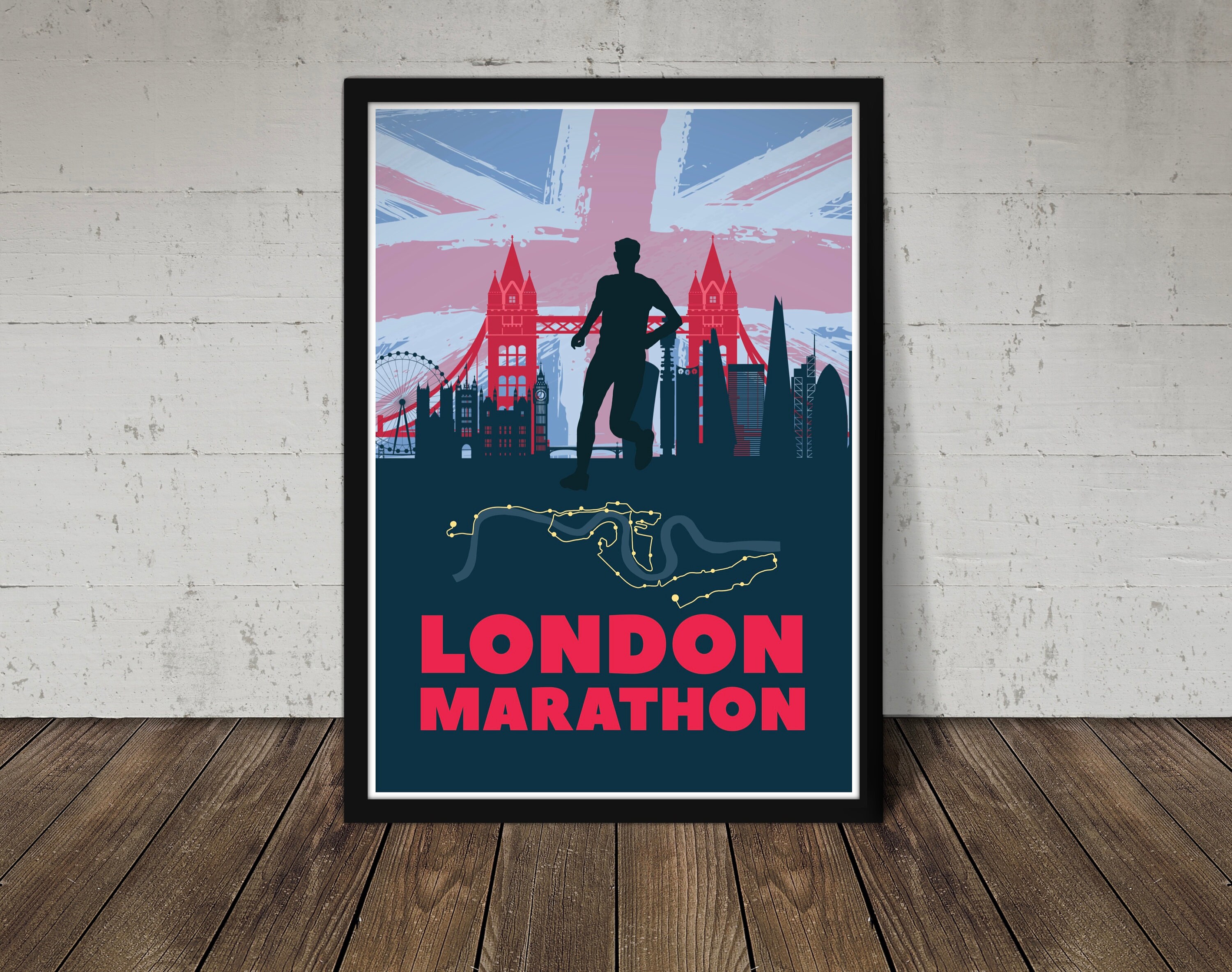 Personalised London Marathon Print gift for Marathon Runner | Etsy