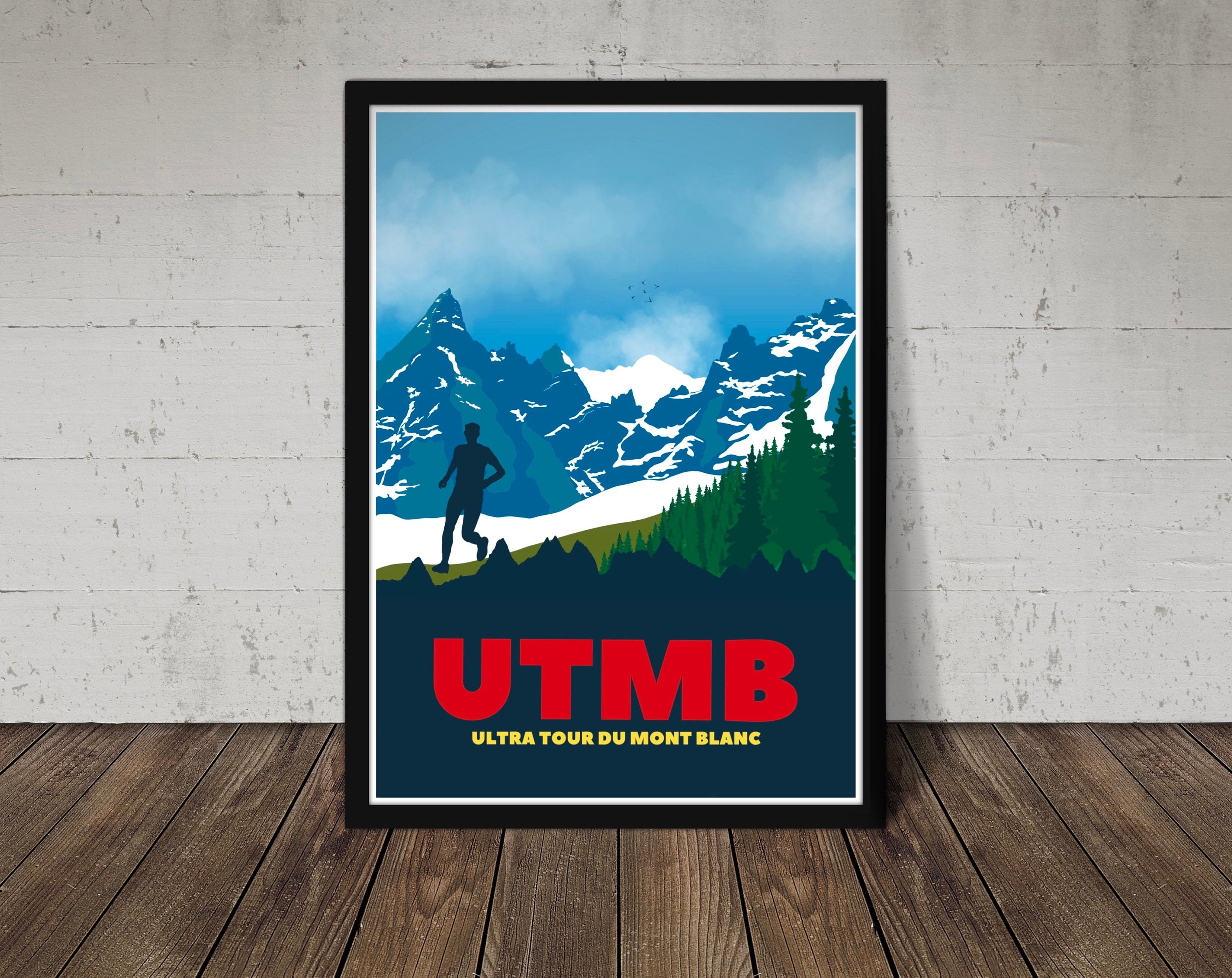 Digital Prints Art & Collectibles UTMB Ultra Tour Du Mont Blanc Print ...