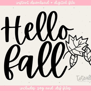 Hello Fall. Fall SVG File. Designed Silhouette and Cricut Use. - Etsy