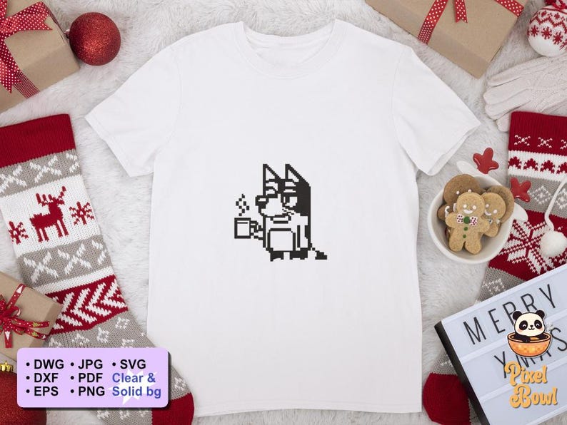 Bluey Pixel Art Pack, SVG, PNG, Canva, Sublimation, Bluey Pixel, Bluey ...