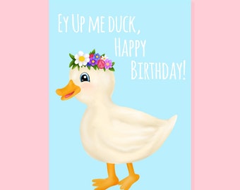 Ey up Me Duck Card - Etsy