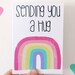 Sending a Hug Card Sending a Hug in the Post Rainbow Hug - Etsy