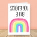 Sending a Hug Card, Sending a Hug in the Post, Rainbow Hug Card - Etsy