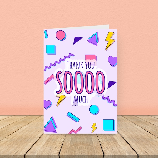 90s Party Thank You Card - Etsy