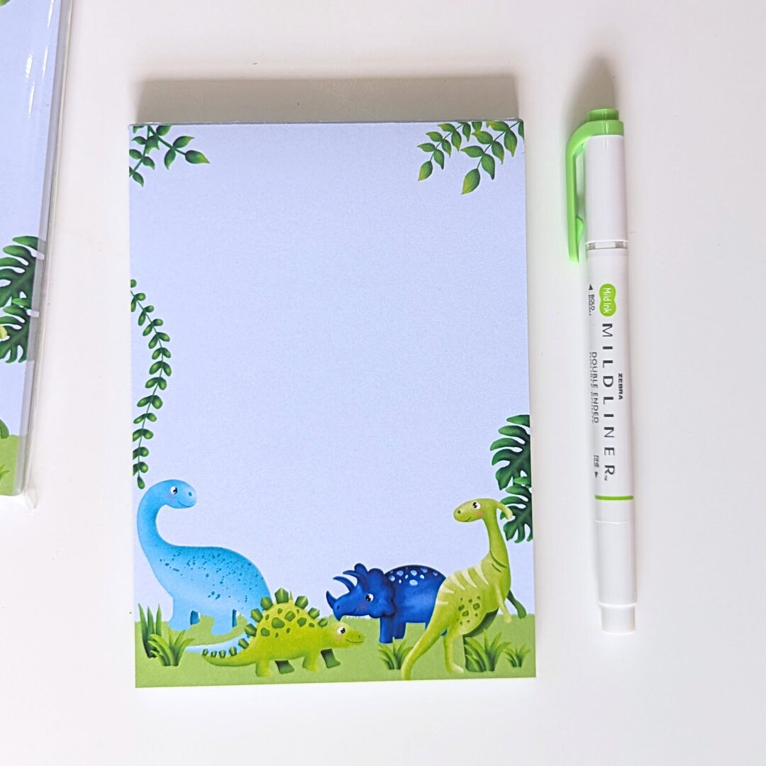 Dino A6 Notepad, Notepad, Stationery, Dinosaur Stationery, Cute ...