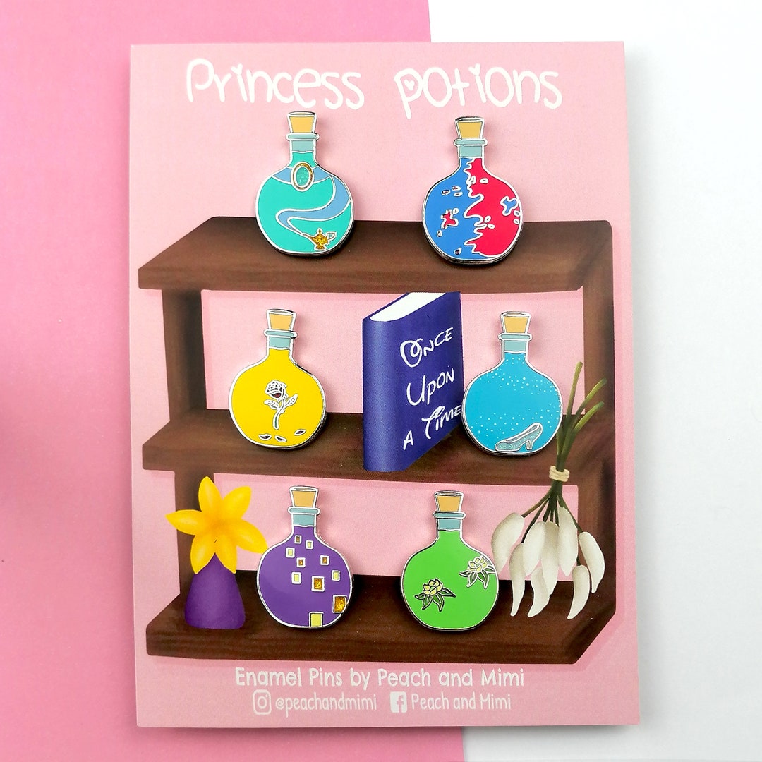 Princess Potions Enamel Pin Set, Princess Inspired Potion, Enamel Pins ...