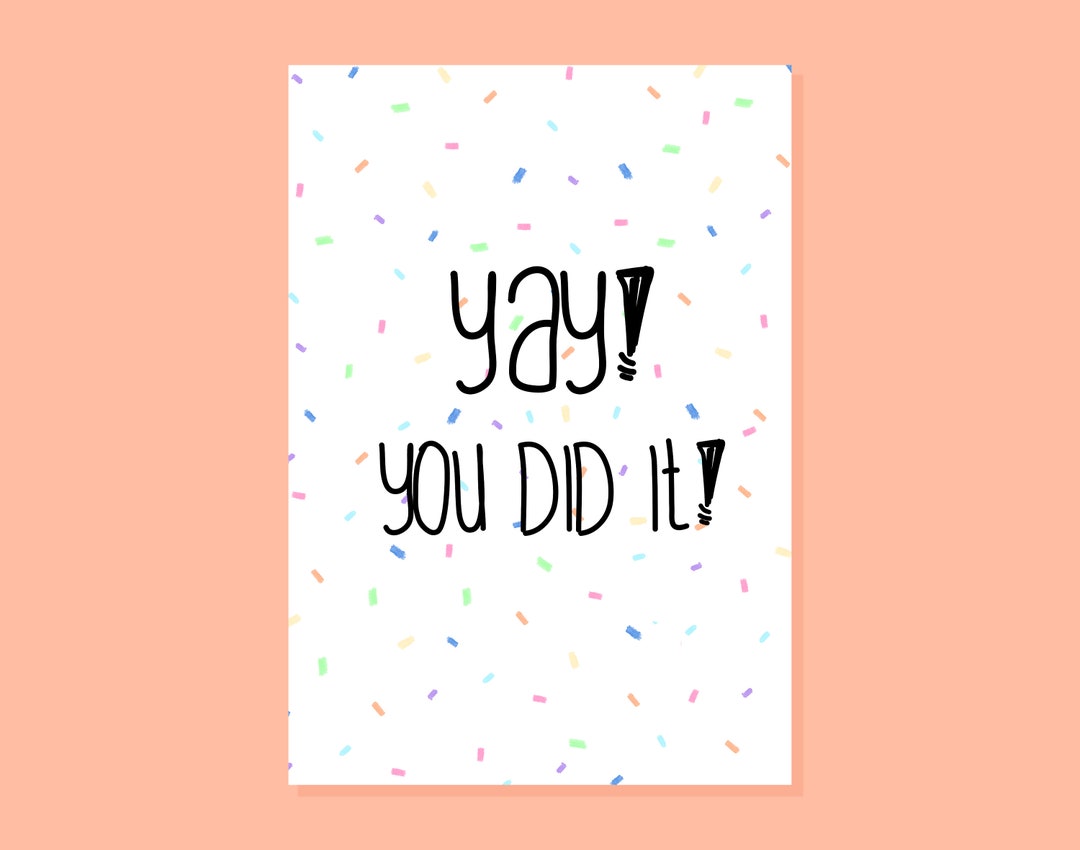 Yay You Did It Sprinkles Congratulation Card Friend Card - Etsy