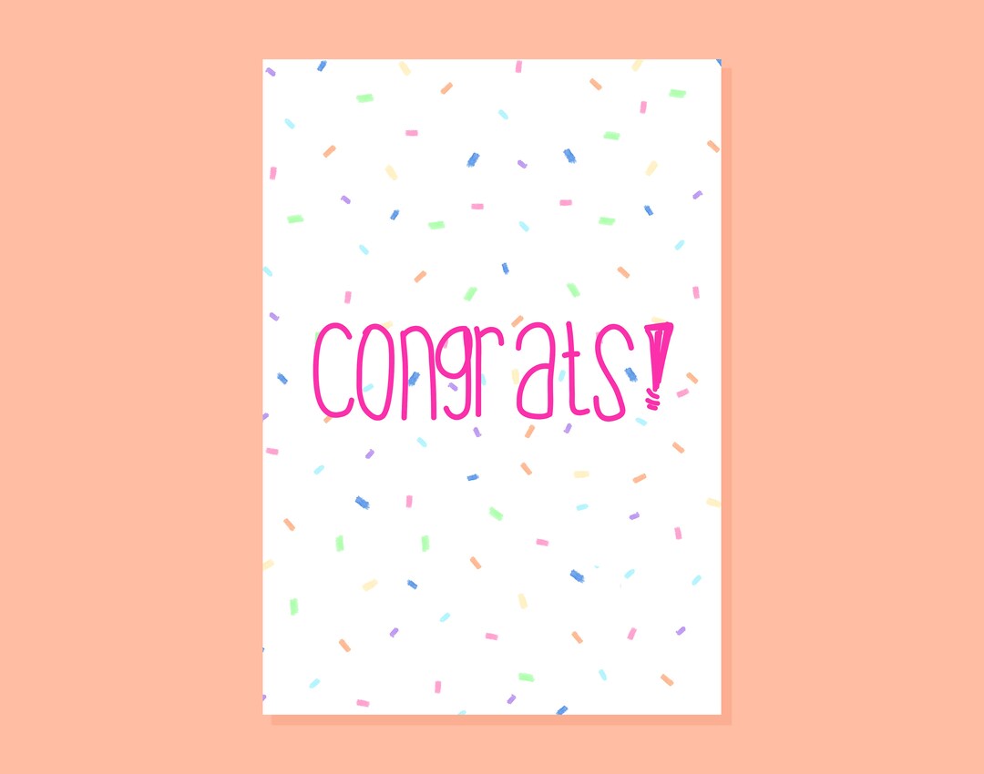 Congrats!, Sprinkles Congratulation Card, Friend Card, Celebration Card ...