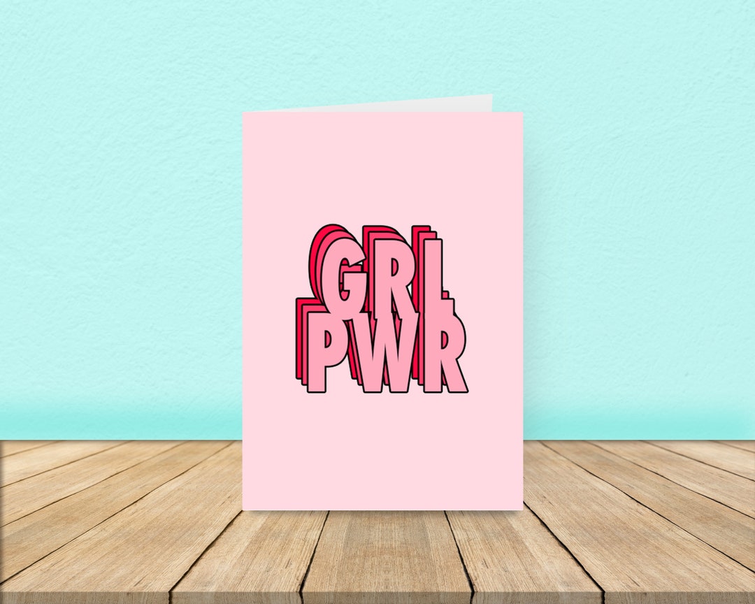 GRL PWR, Girl Power Card , 90s Card - Etsy