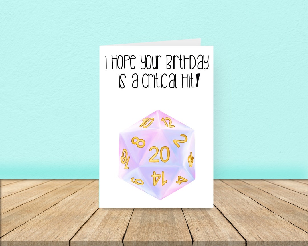 Dungeons and Dragons Card, D+D Birthday Card, Critical Hit Birthday ...