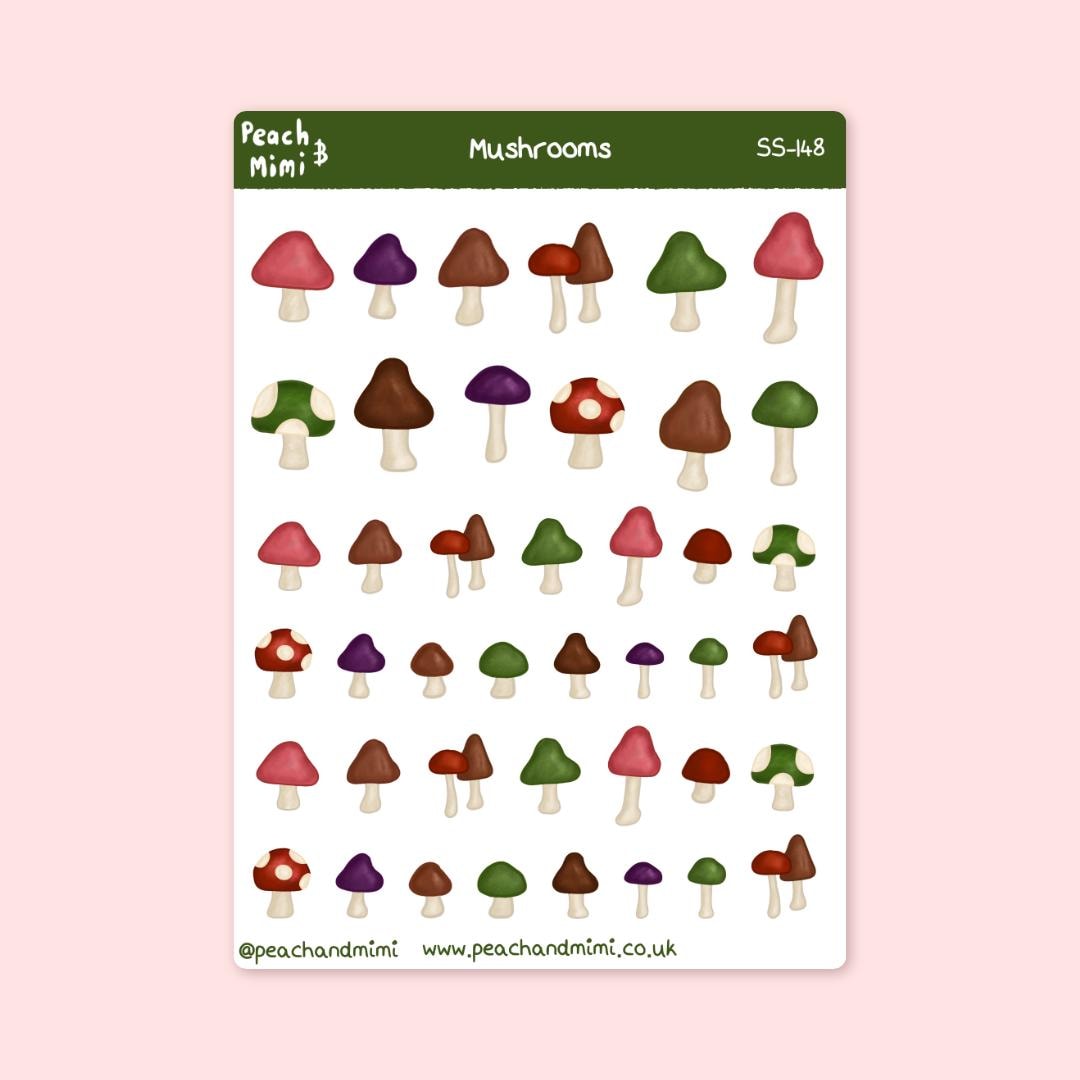 Mushroom Sticker Sheet - Etsy