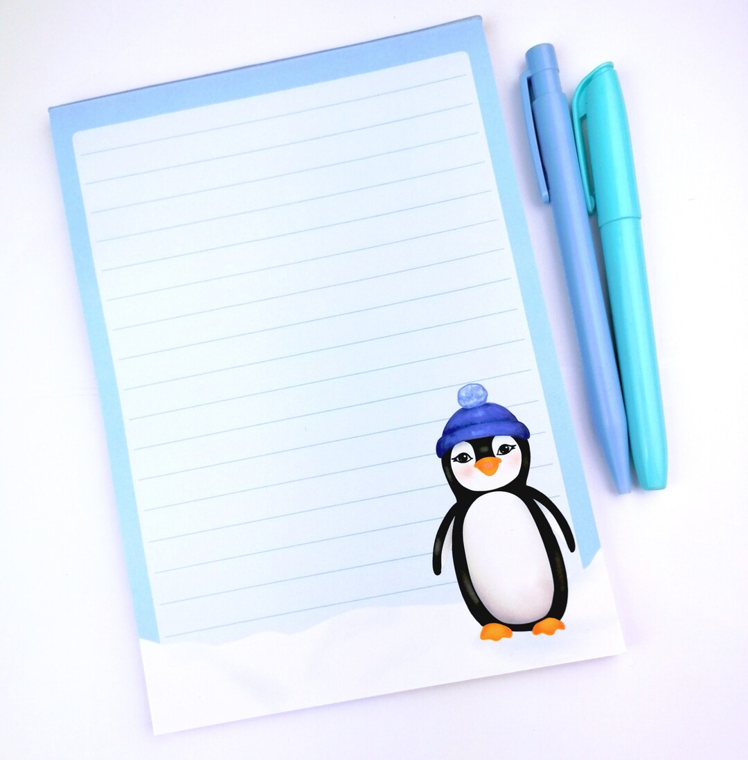 A5 Lined Cute Penguin Notepad, Notepad, Stationery, Christmas ...