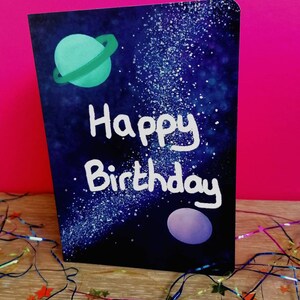 Space Birthday Card , Galaxy, Outer Space Birthday, Planet Card ...
