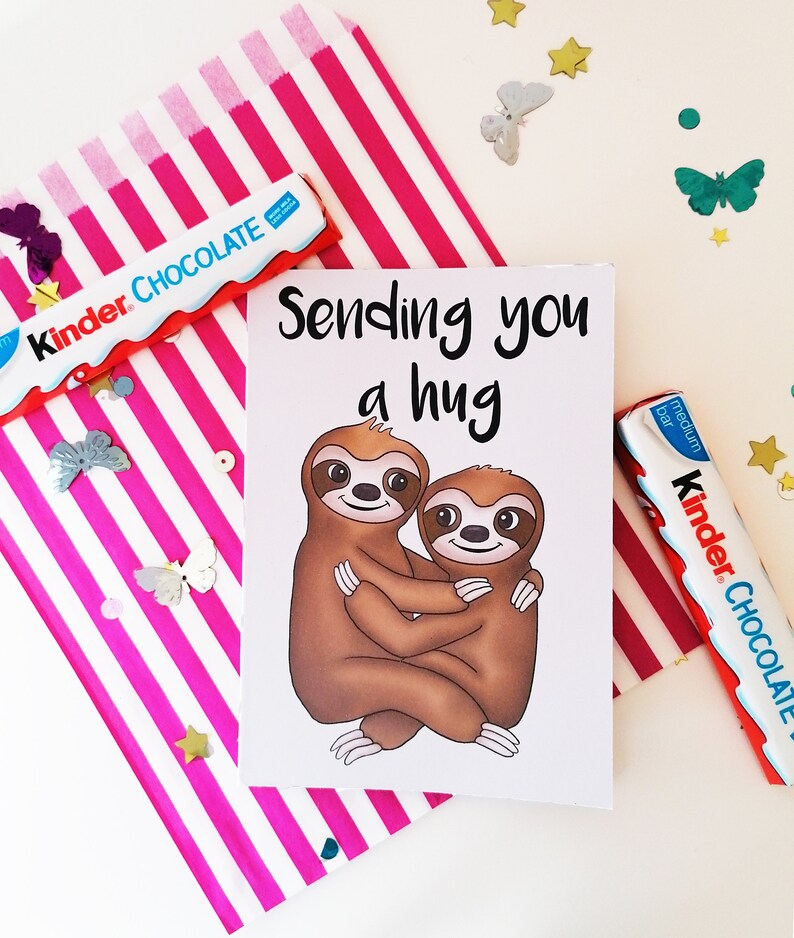 Hug and Treat Bundle A6 Sending a Hug Card and Sweet Treat - Etsy