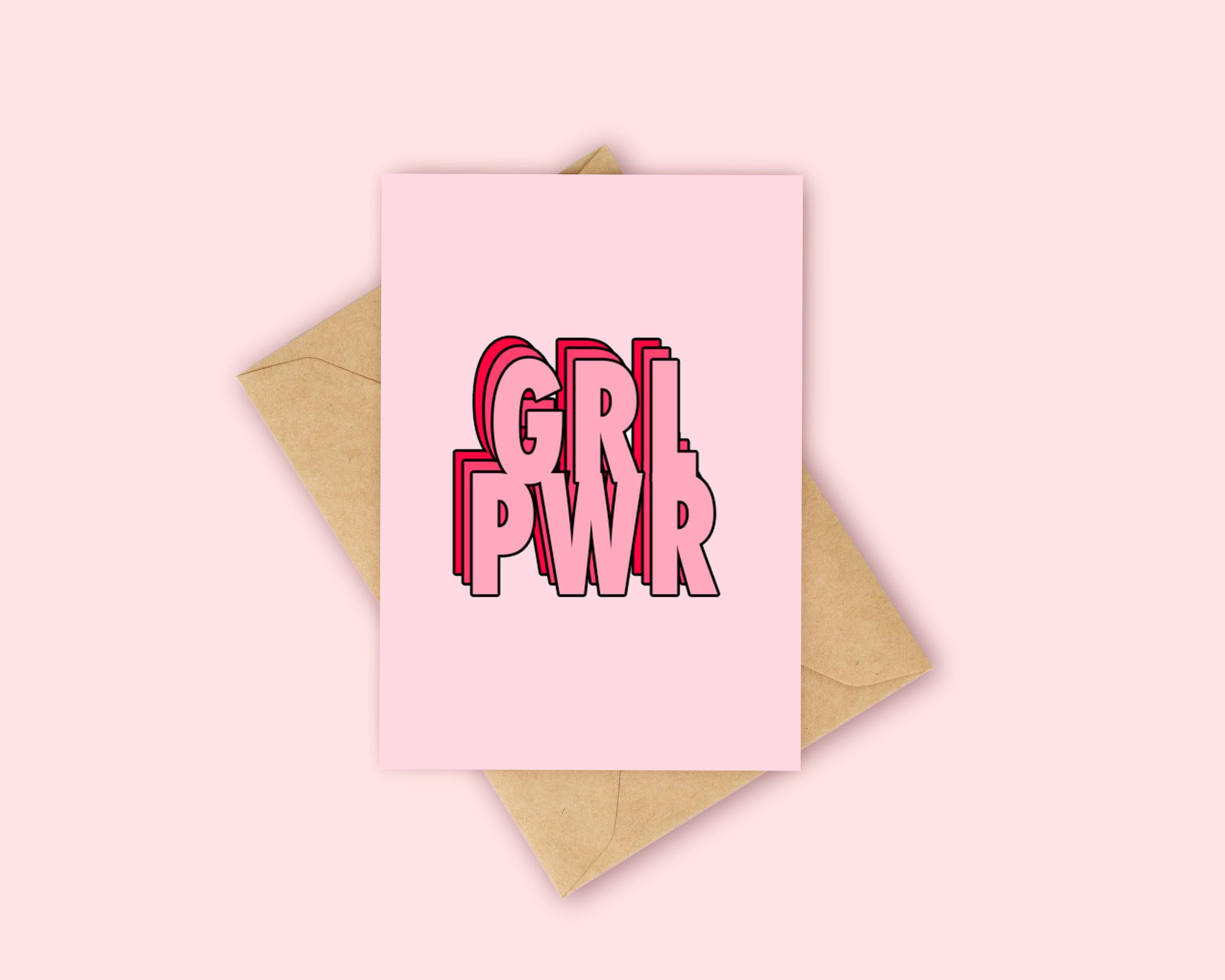 GRL PWR, Girl Power Card , 90s Card - Etsy