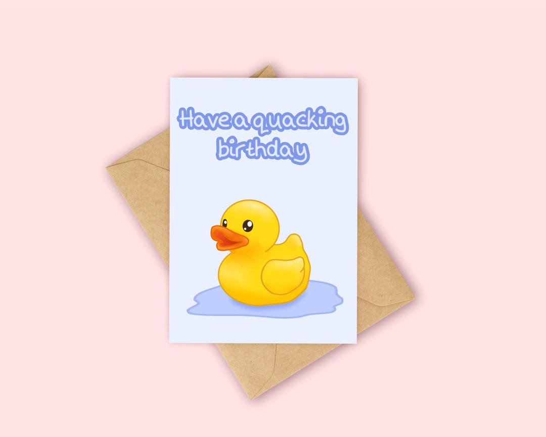 Rubber Ducky Birthday Card, Quacking Birthday - Etsy
