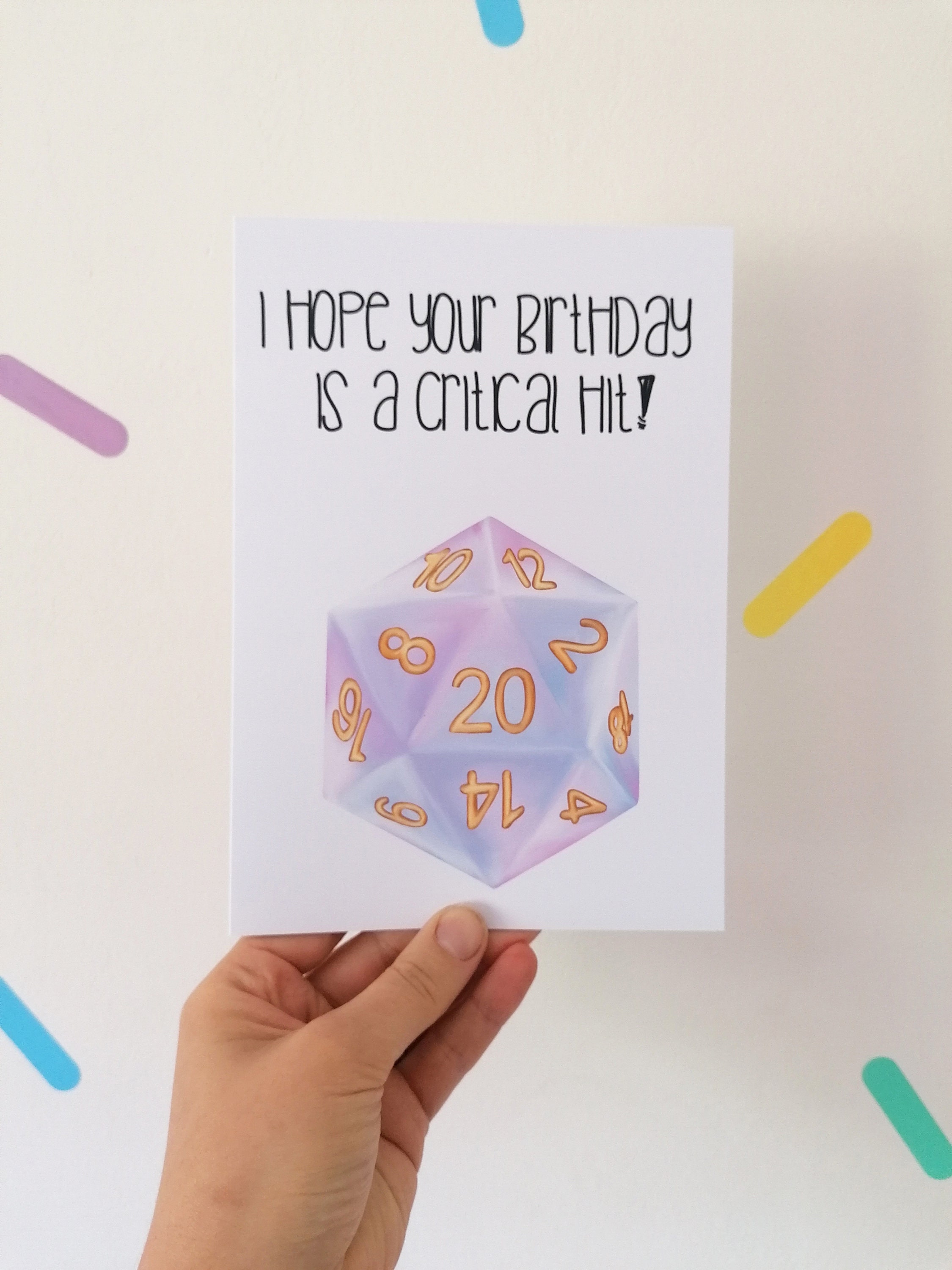 Dungeons and Dragons Card DD Birthday Card Critical Hit | Etsy