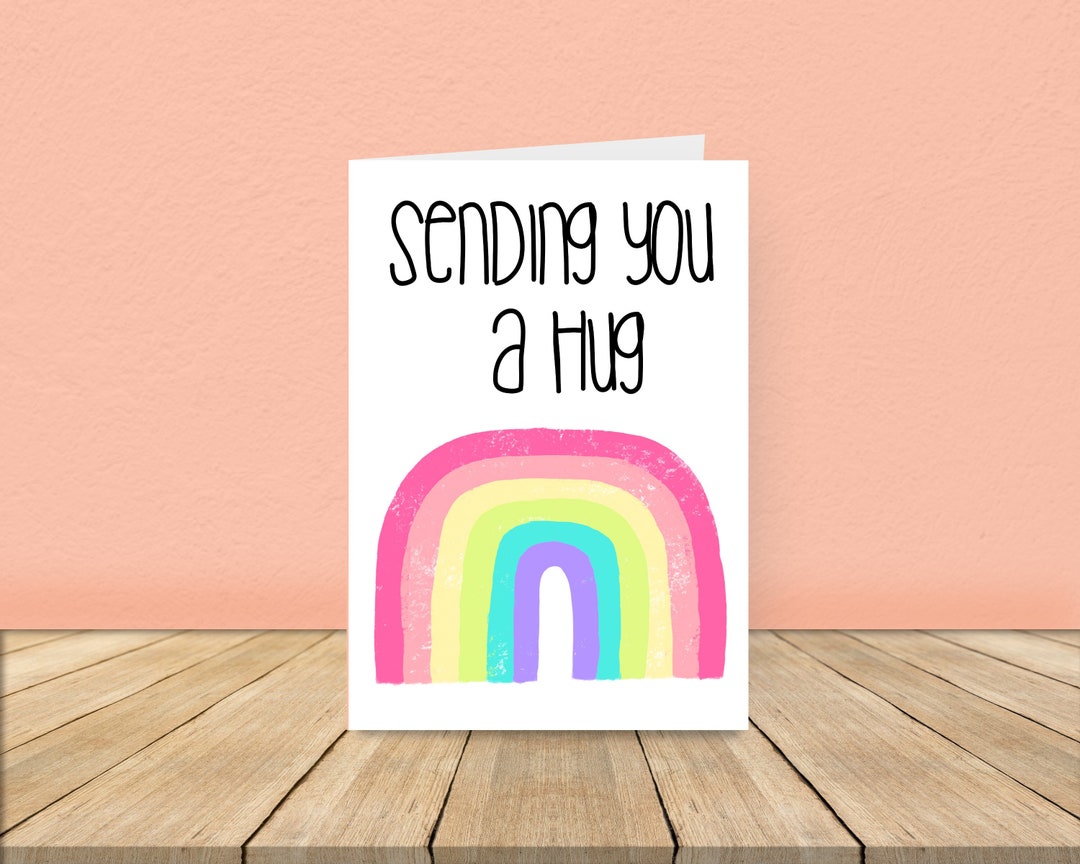Sending a Hug Card, Sending a Hug in the Post, Rainbow Hug Card - Etsy