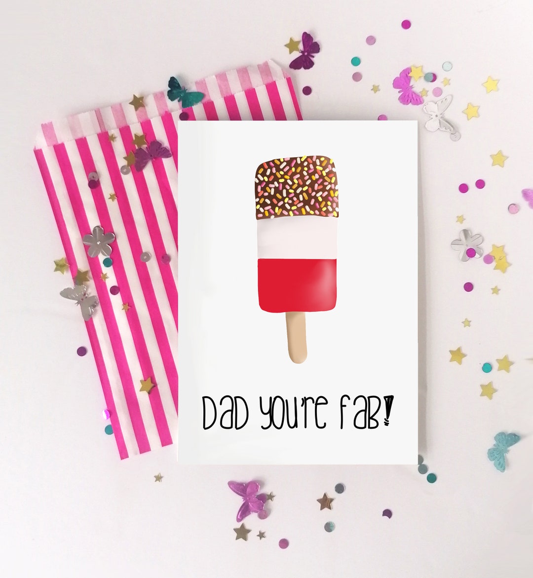 Dad You're Fab Dad Birthday Card Greetings Card Ice - Etsy UK