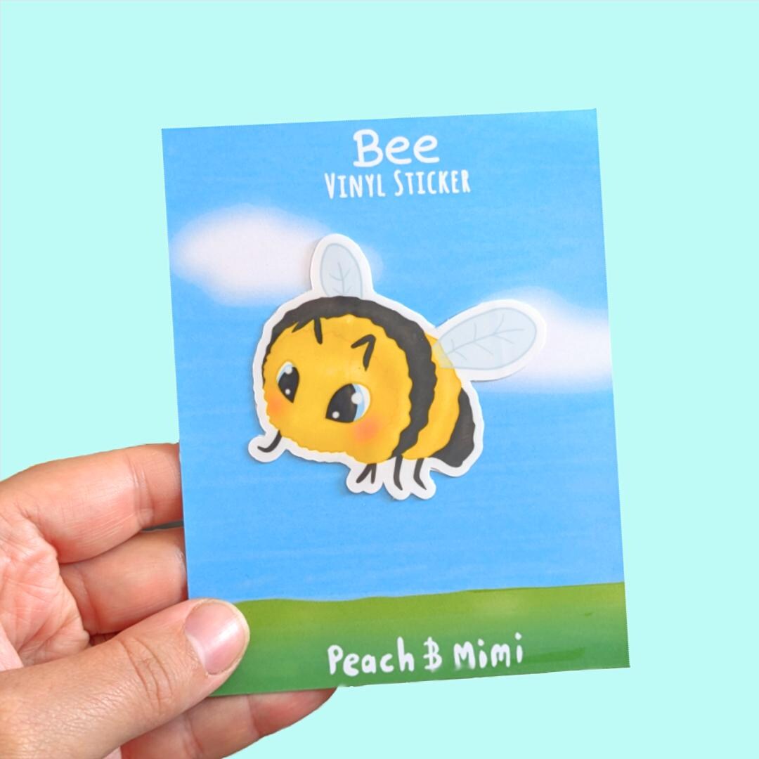 Bee-atrice the Bee Vinyl Sticker Bee Sticker, Cute Bee Sticker - Etsy