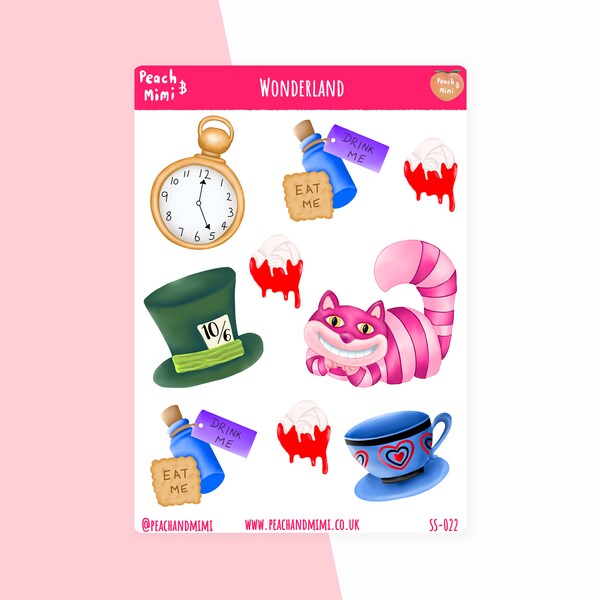 Alice in Wonderland Stickers - Etsy
