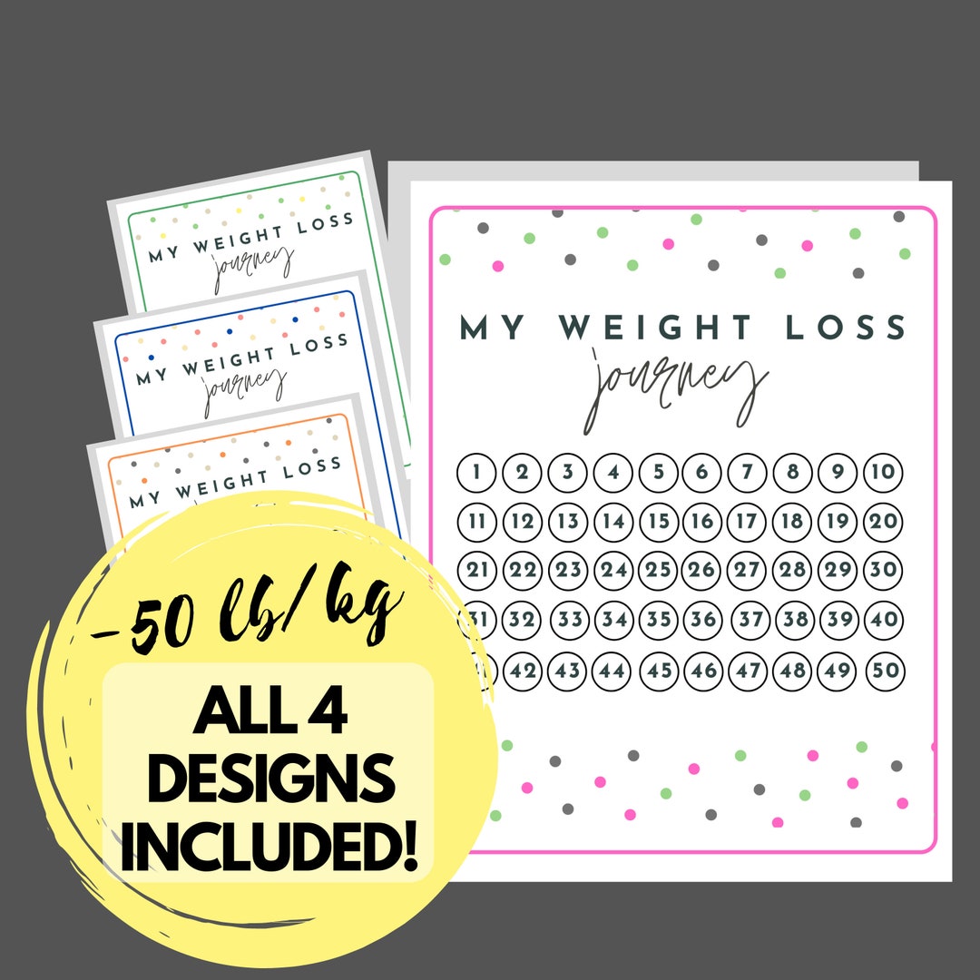 50 Lb/kg Weight Loss Tracker, Diet Journal (digital Download) - Etsy