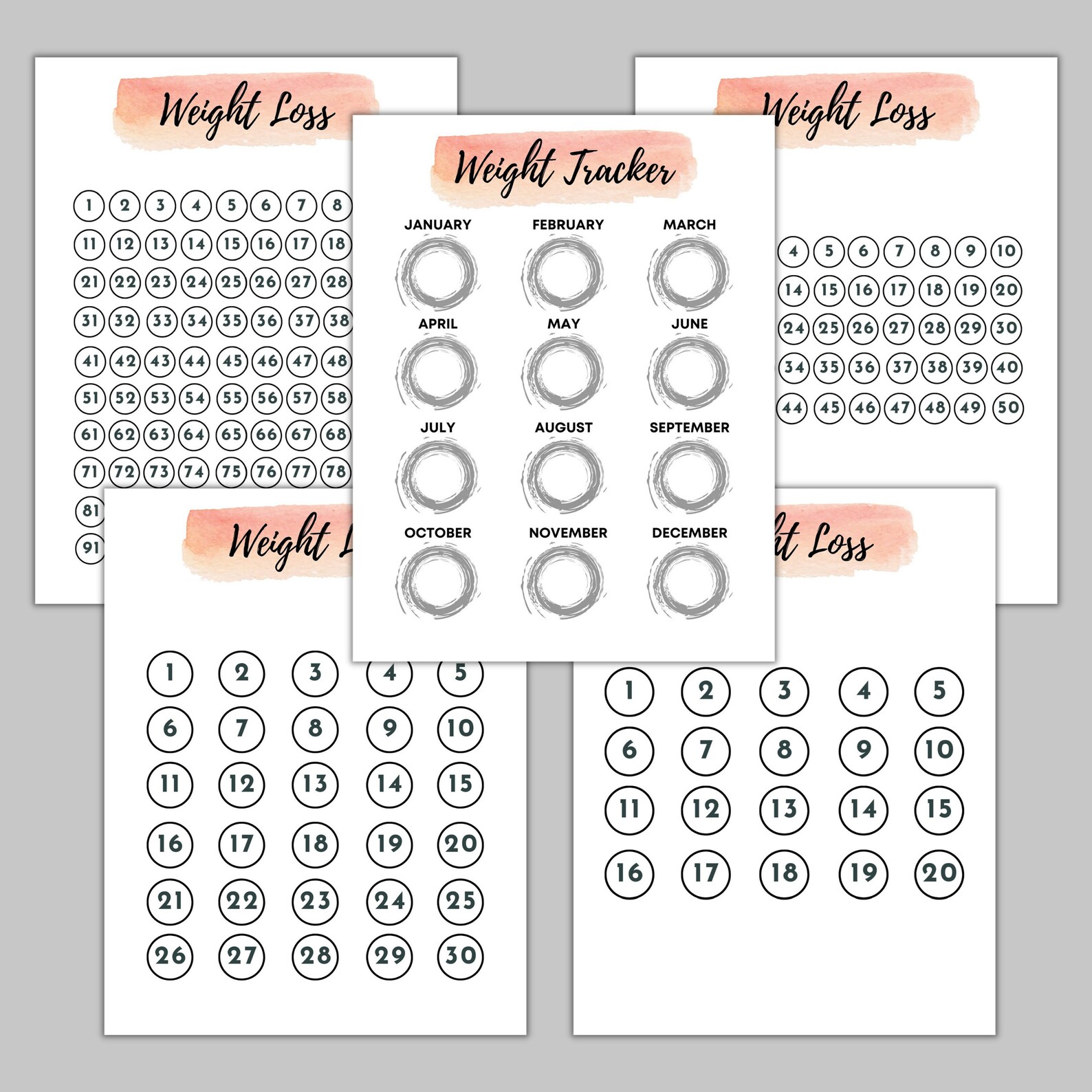 Weight Loss Planner, Healthy Habit Tracker, Printable Journal, Water ...
