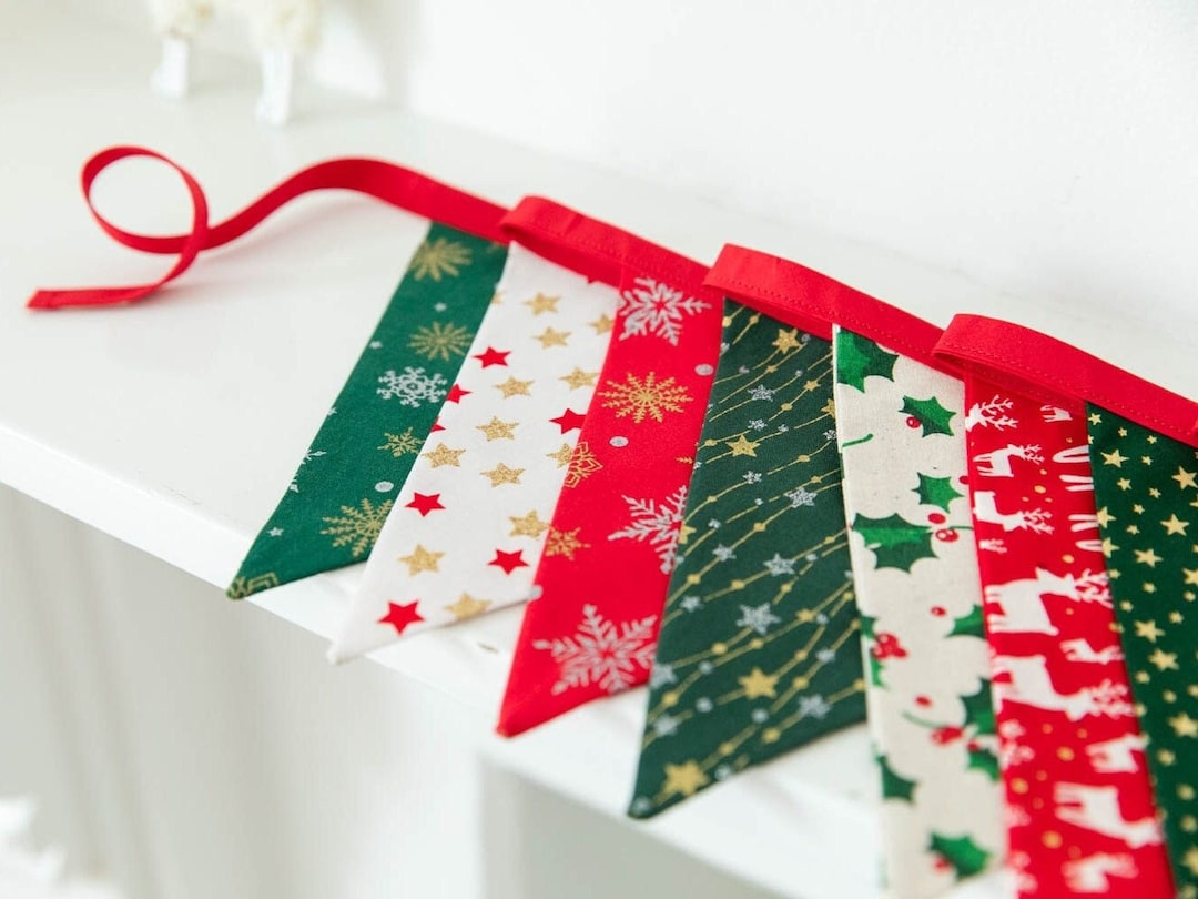Christmas Bunting Flags, Hanging Christmas Decoration Garland ...