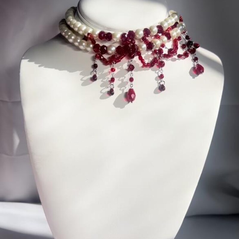 Blood Pearl Necklace - Etsy