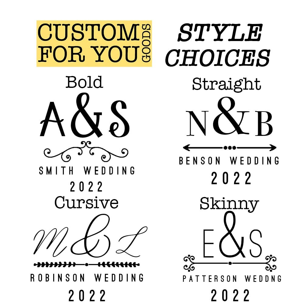 Personalized Wedding Initial Square Rocks Glass Personalized - Etsy