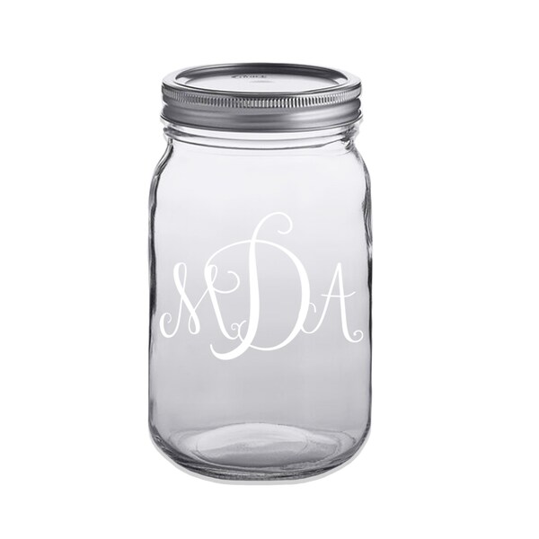 Monogram Mason Jar - Etsy