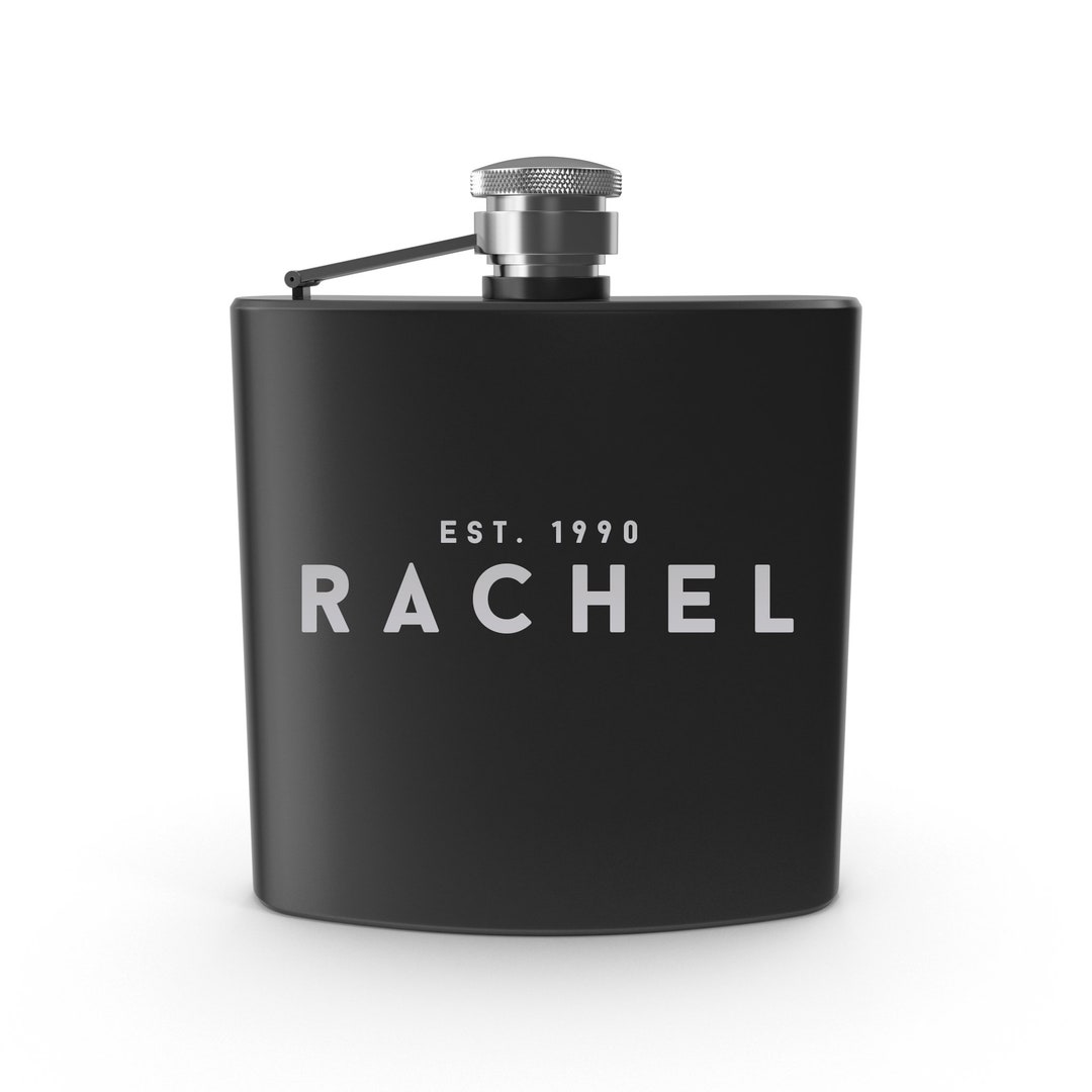 Customized Happy Birthday Black Flask Engraved Liquor Hip Flask With ...
