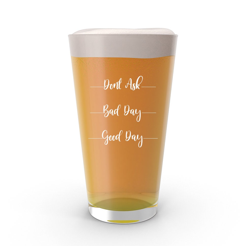 Novelty Good Day Bad Day Funny Drinking Glass Engraved | Etsy
