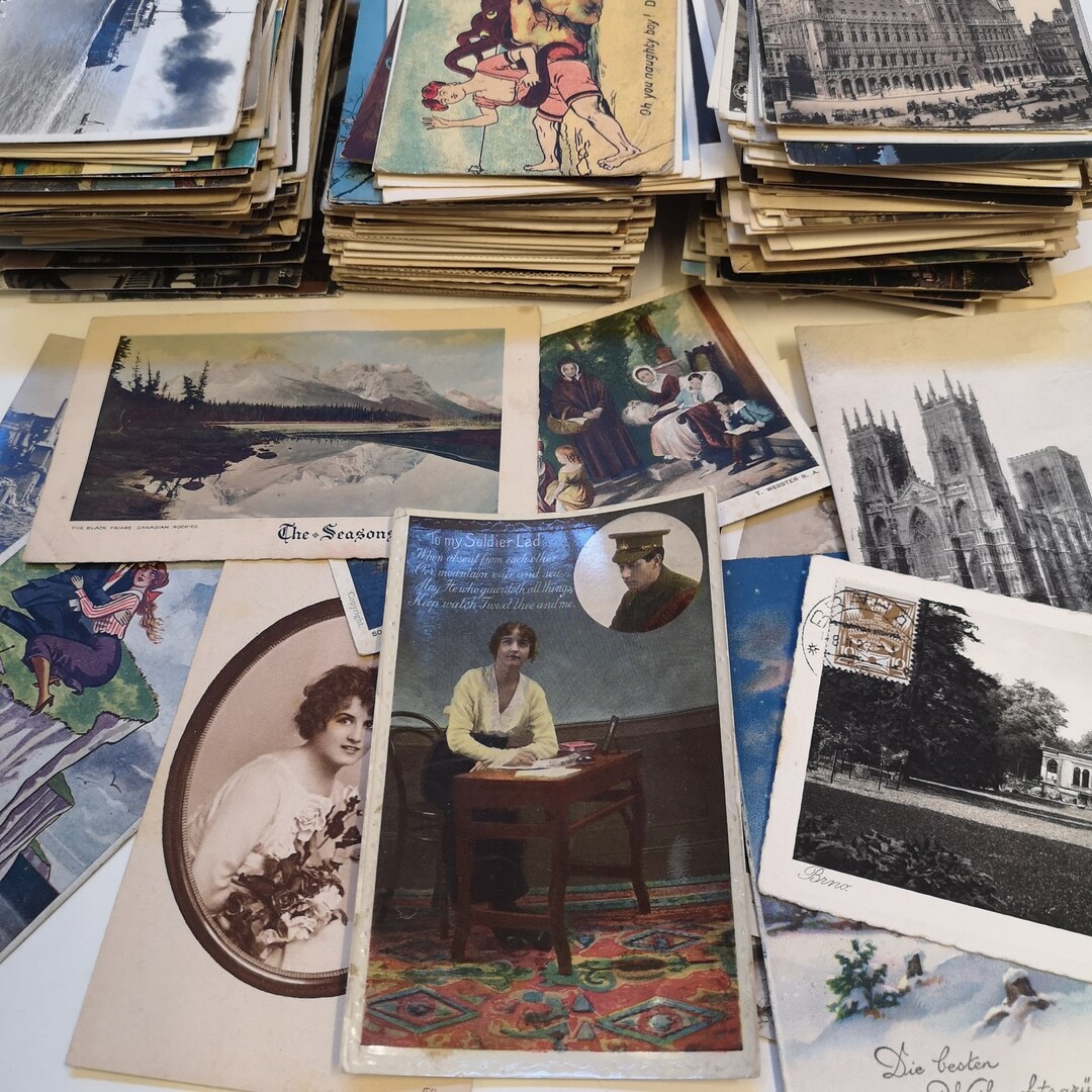 Postcards Job Lot Vintage Old Uk/foreign Topographical & Subject 1900s ...
