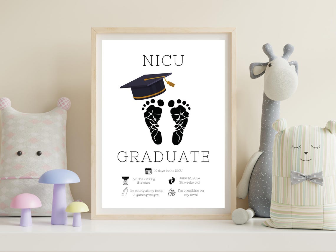 NICU Grad Footprint Art Crafts, Nicu Nurse, Graduate Footprints Canva ...