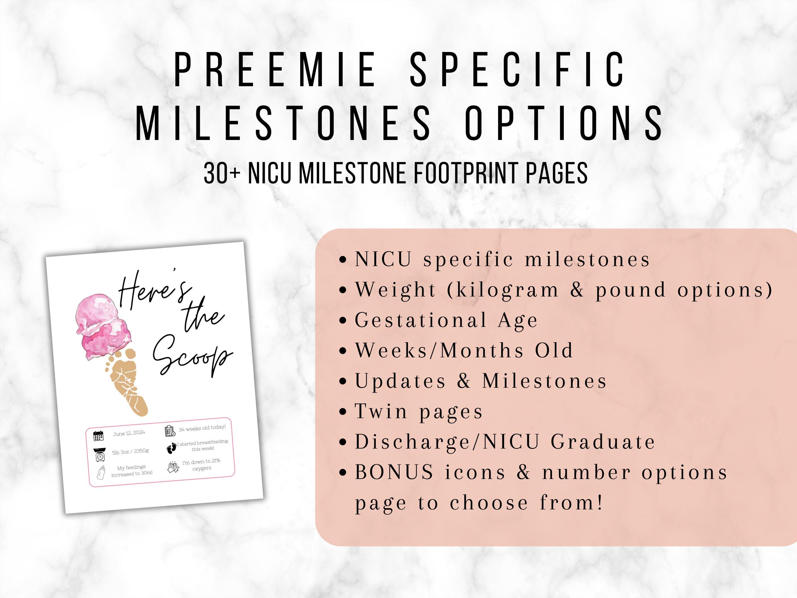 NICU Milestones Footprint Crafts, NICU Babys Milestones Footprints Art ...