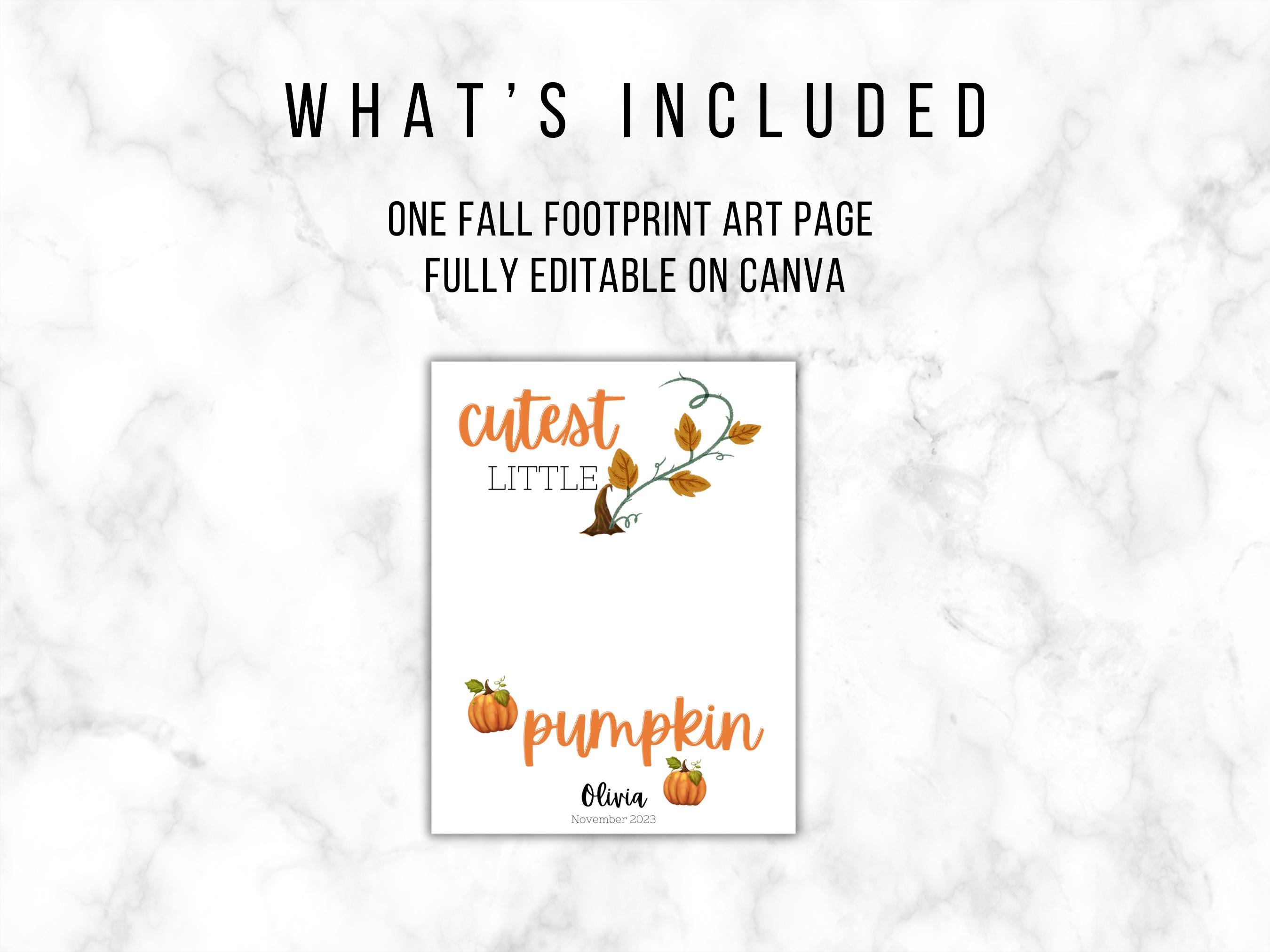 Pumpkin Footprint Art: Baby Fall Craft (canva Template) - Etsy