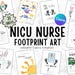 NICU Nurse Footprint Crafts, NICU Babys Milestones Footprints Art Craft ...