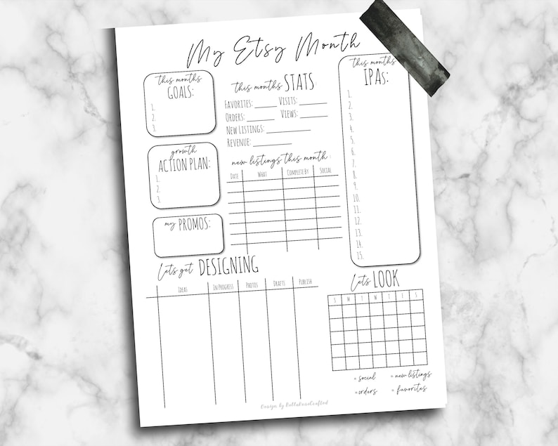 Etsy Business Monthly Tracker Printable Organizational Planner or ...