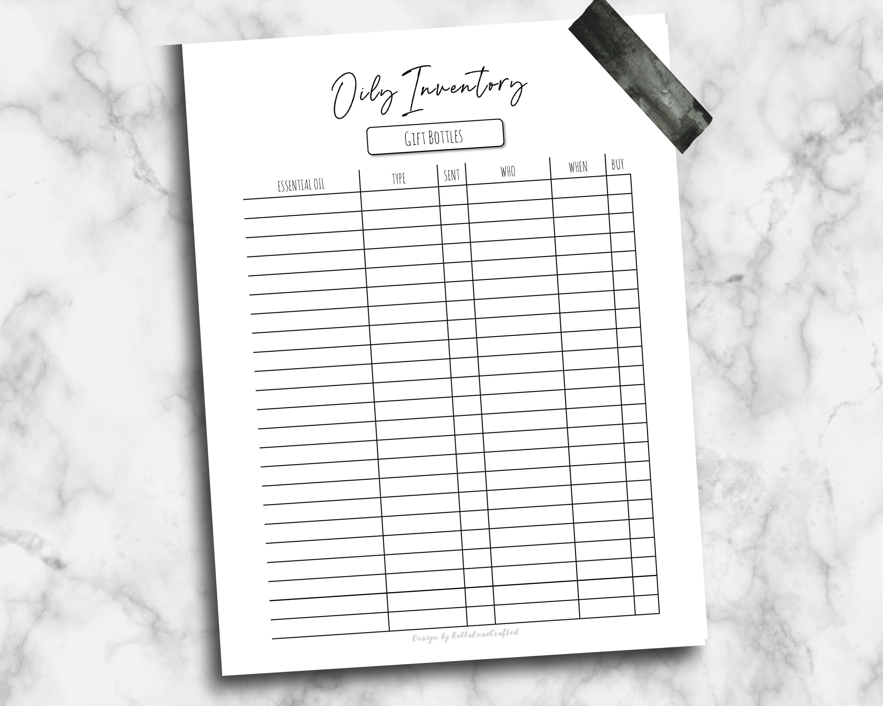Business Oil Inventory Tracker Letter-sized Printable - Etsy