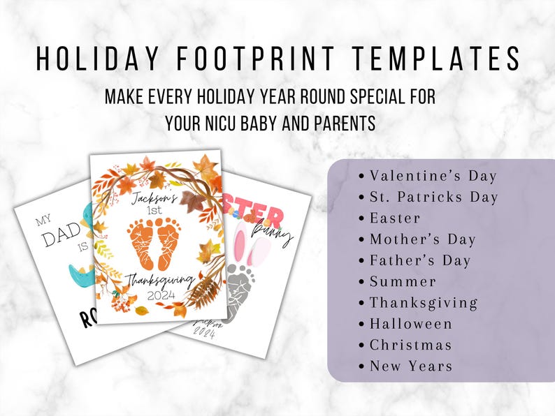 NICU Footprint Crafts Bundle, Neonatal Nurse Nicu Milestones, Child ...