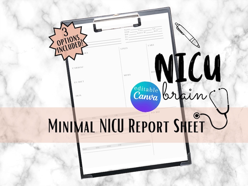 NICU Report Sheet Minimal Nursing Brain, Neonatal, Nurse Brain, Baby ...