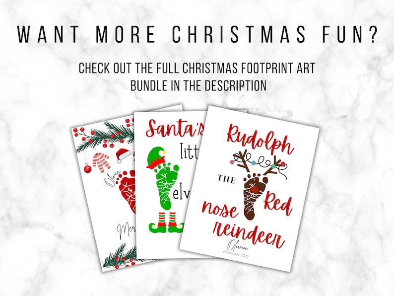 Santas Little Elf Footprint Art: Baby Christmas Craft (canva Template ...