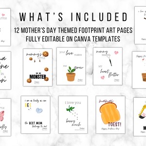 NICU Mother's Day Footprint Art: Baby's First Holiday (canva Template ...