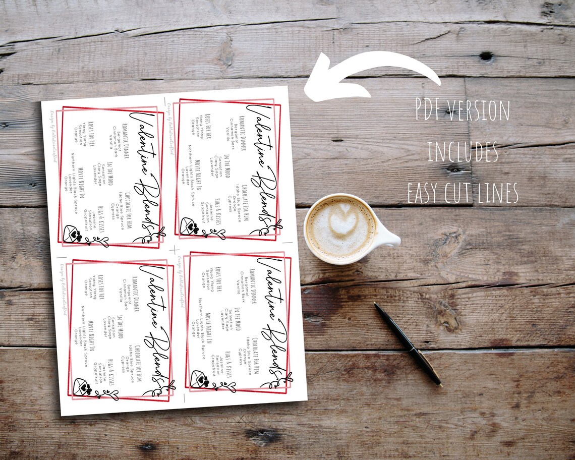 Valentine Blends | Valentine's Day | Diffuser Blends for Love, 4x5 ...