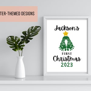 Baby Christmas Footprints Art Craft, Baby Footprints Gift, Child Art ...